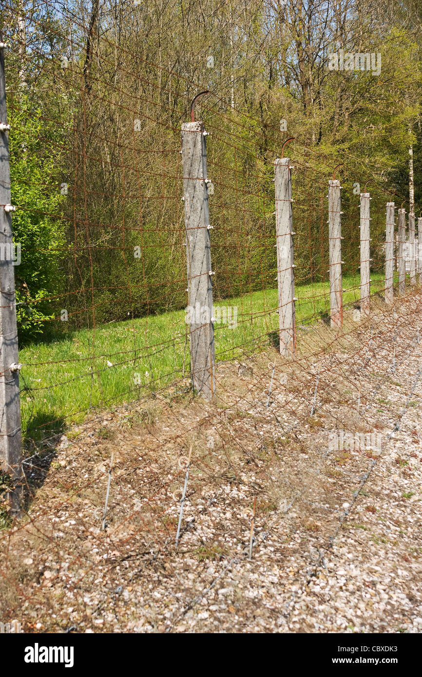Barb Wire Fence in Dachau Stock Photo - Alamy