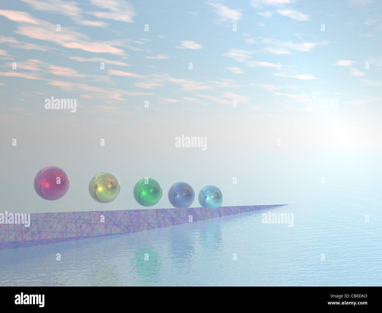 CGI of Colourful Balls against an Abstract Background Stock Photo - Alamy