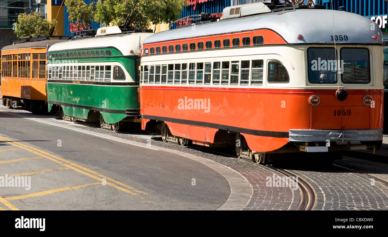 Yellow and green trams hi-res stock photography and images - Alamy