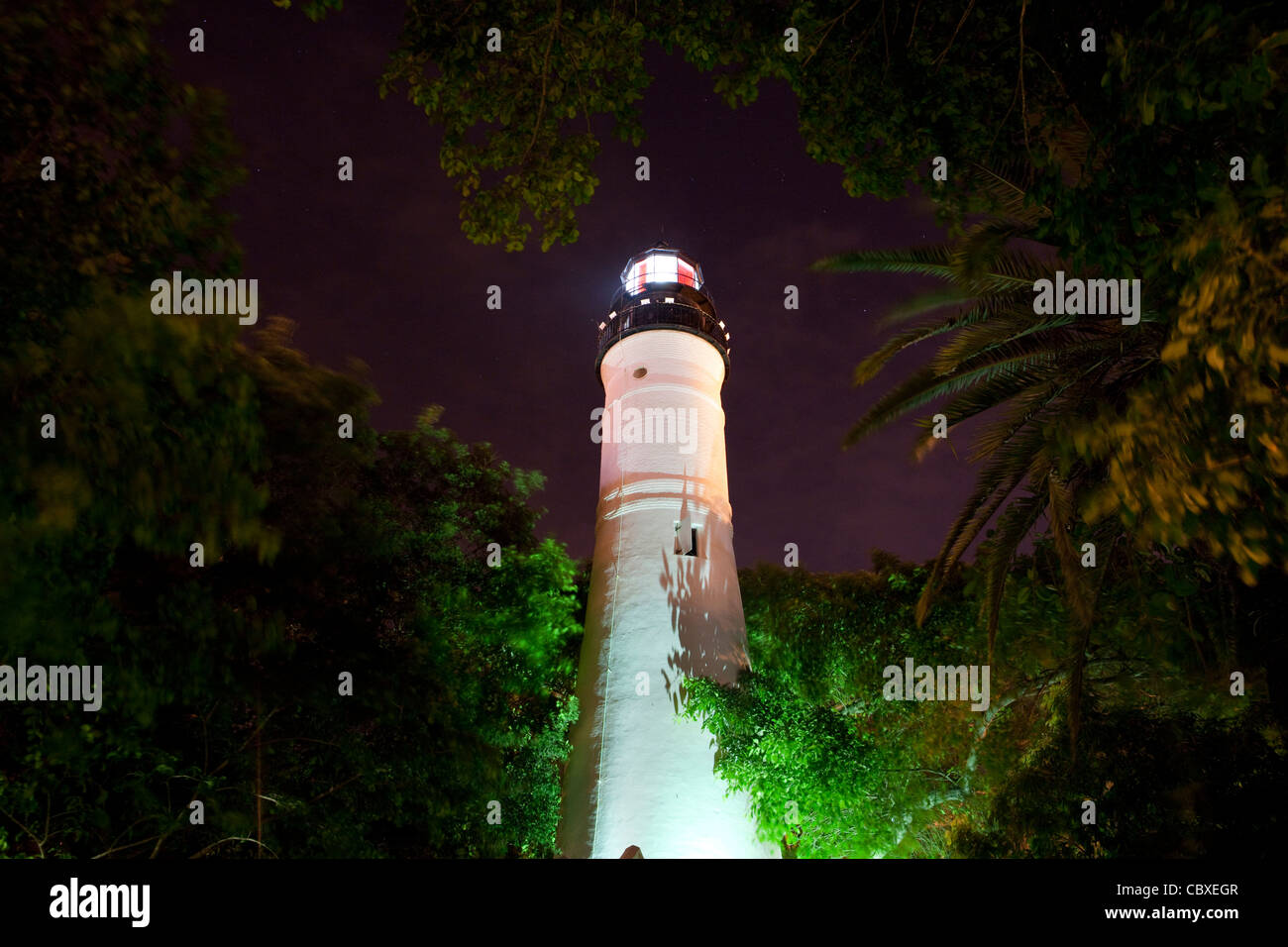 Key West lighthouse at night, Key West, Florida USA Stock Photo - Alamy