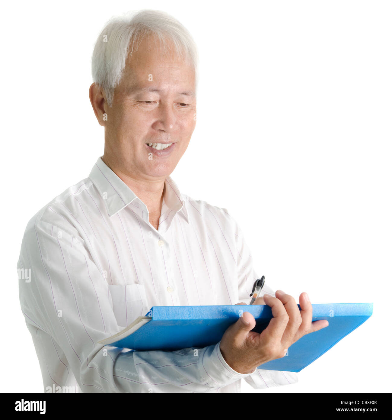 Standing holding signing paperwork document hi-res stock photography ...