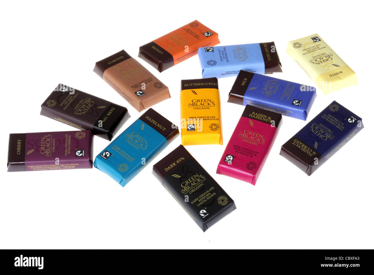 Green and Blacks Chocolate Bars Stock Photo - Alamy