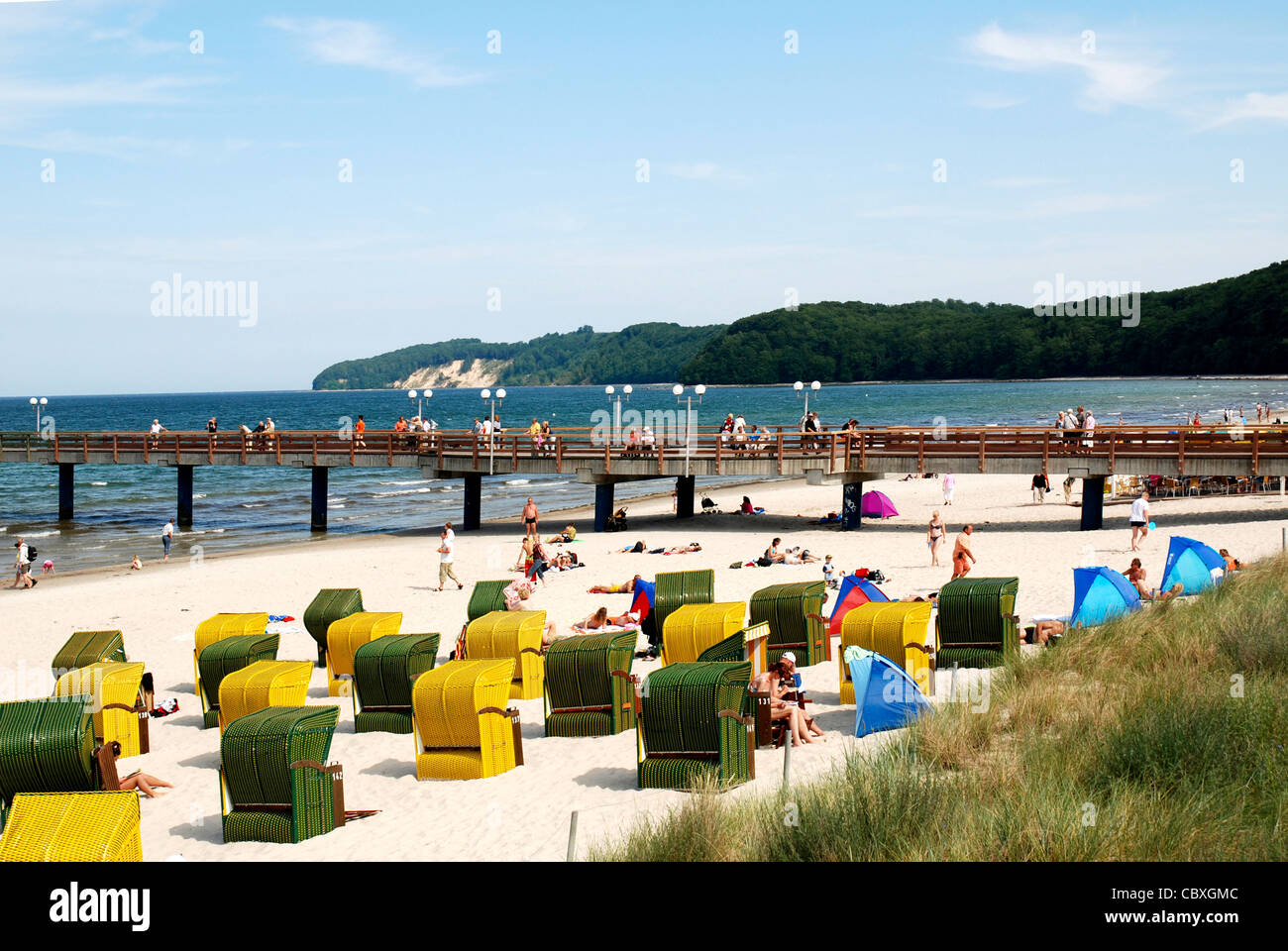 Beach at the Baltic Sea in Binz on the Island Ruegen Stock Photo - Alamy