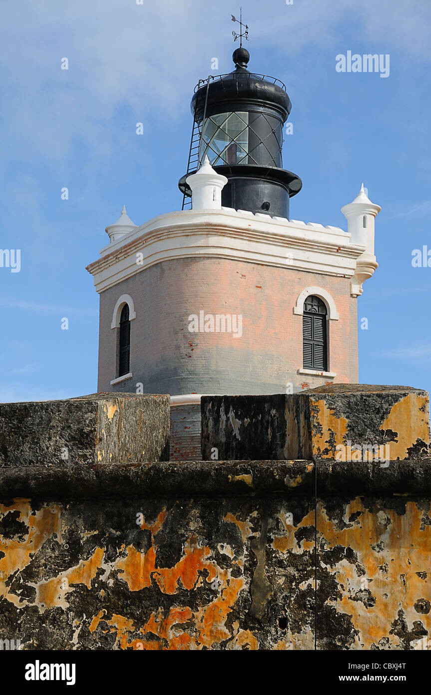 Old San Juan Lighthouse at El Morro Stock Photo - Alamy
