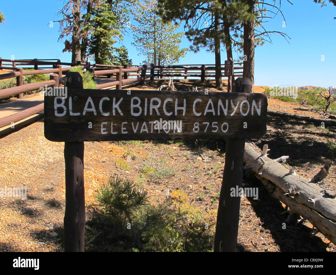 Bryce Canyon Black Birch Canyon sign Stock Photo - Alamy
