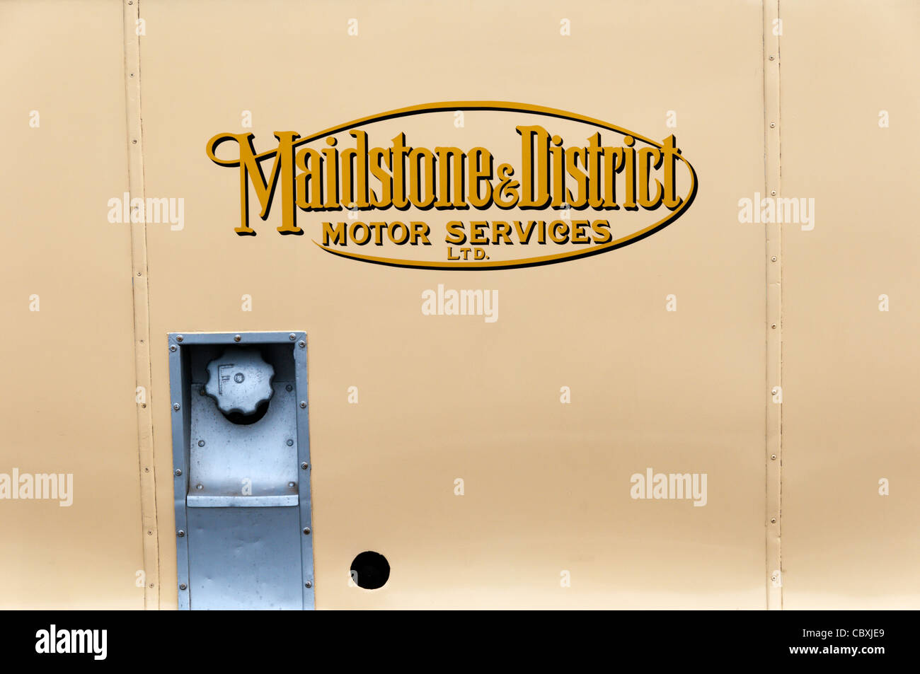 Maidstone & District Motor Services logo on the side of an old bus ...