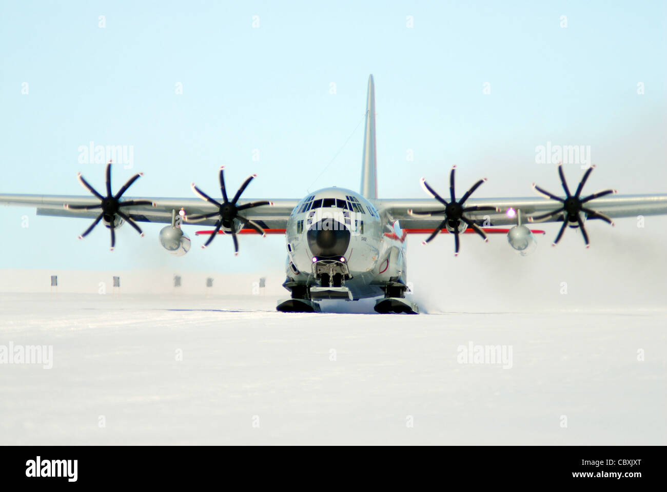 An LC-130 Hercules takes off as part of Operation Deep Freeze Feb. 2 ...