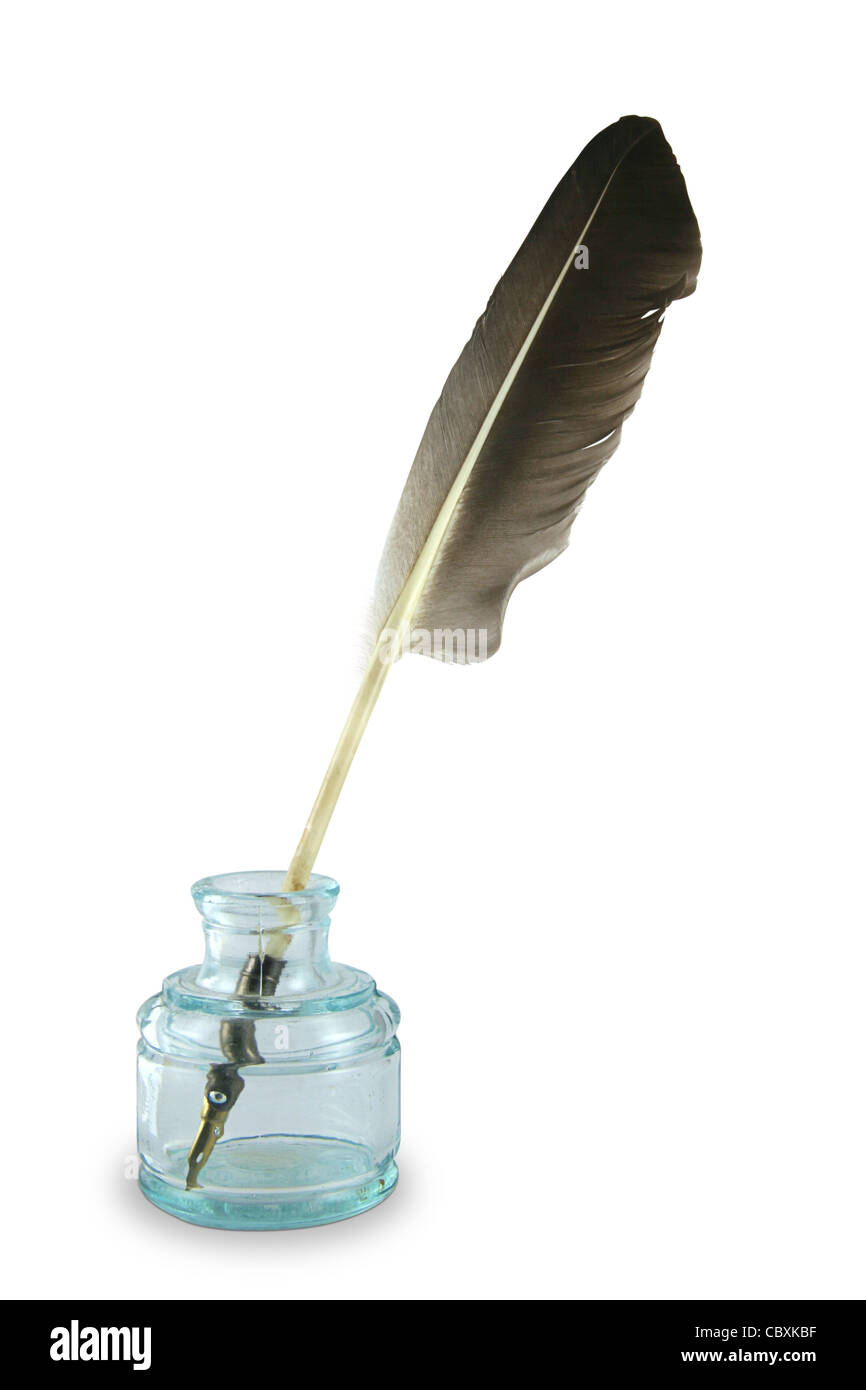 Antique Inkwell And Quill