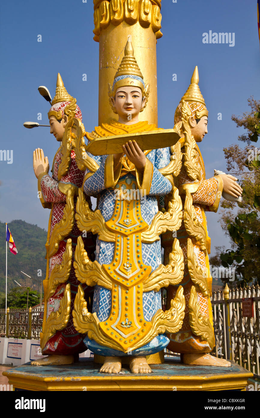 Deva statue in myanmar style molding art Stock Photo - Alamy