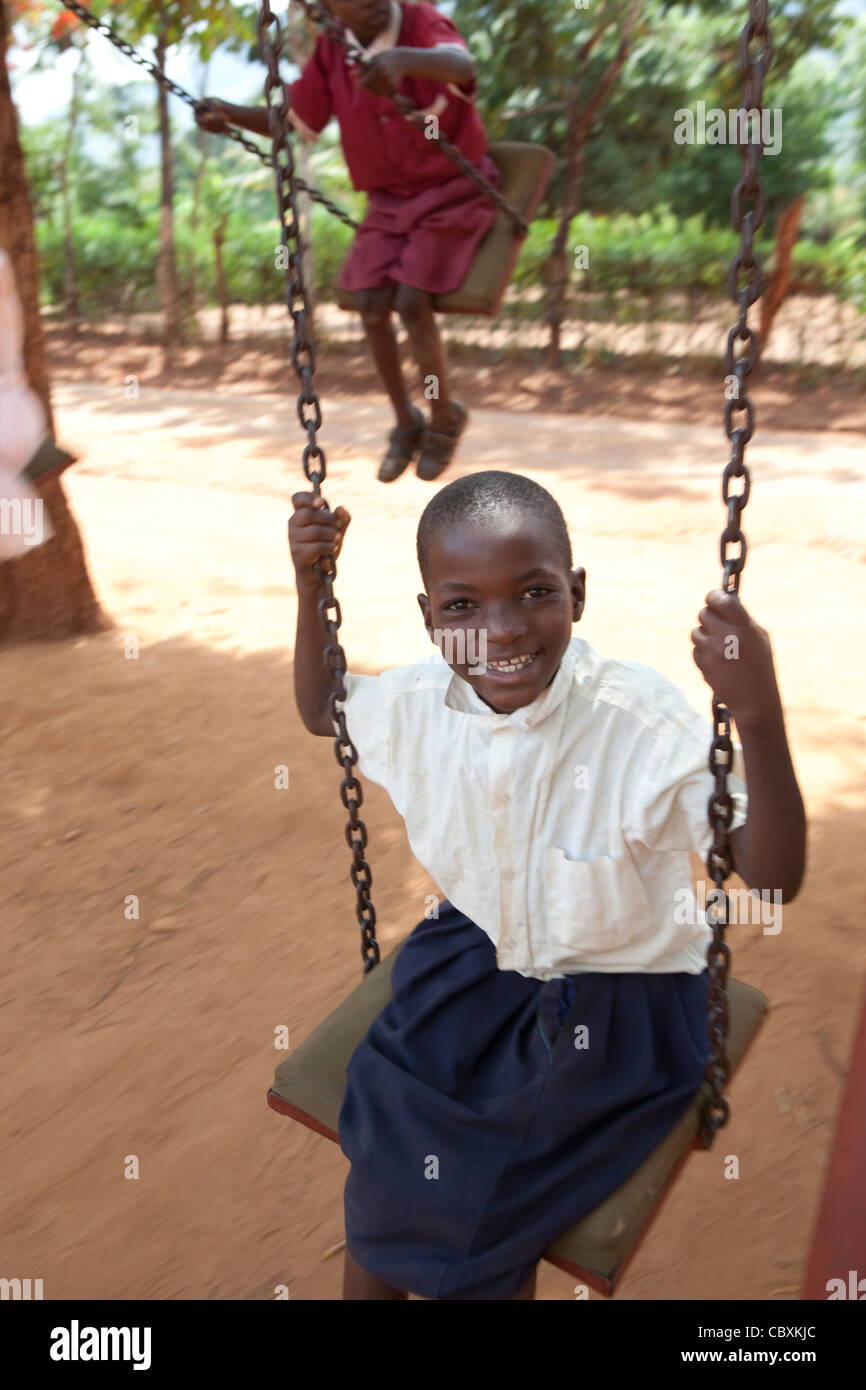 Children play on a playground in Morogoro, Tanzania, East Africa Stock ...