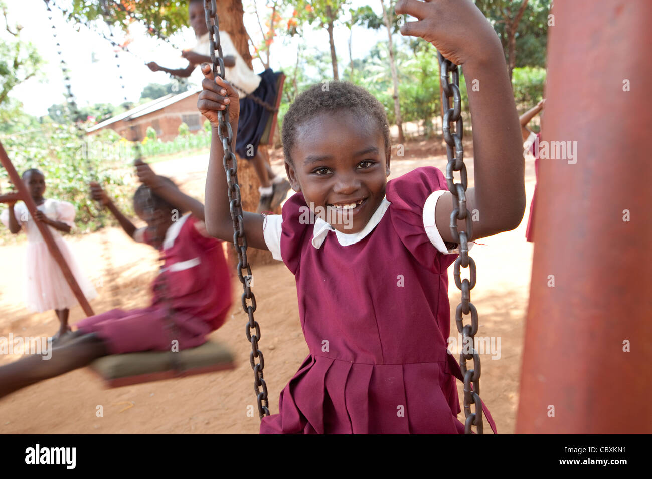 Children play on a playground in Morogoro, Tanzania, East Africa Stock ...