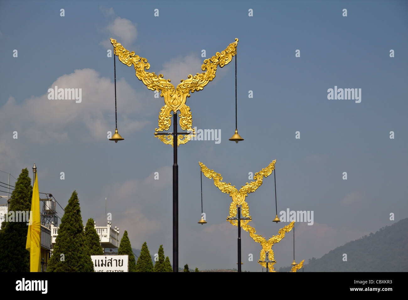 Traditional Thai style light pillar in maesai district Chiangrai of ...