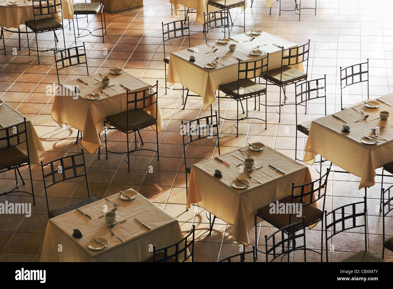 Tables in restaurant Stock Photo - Alamy