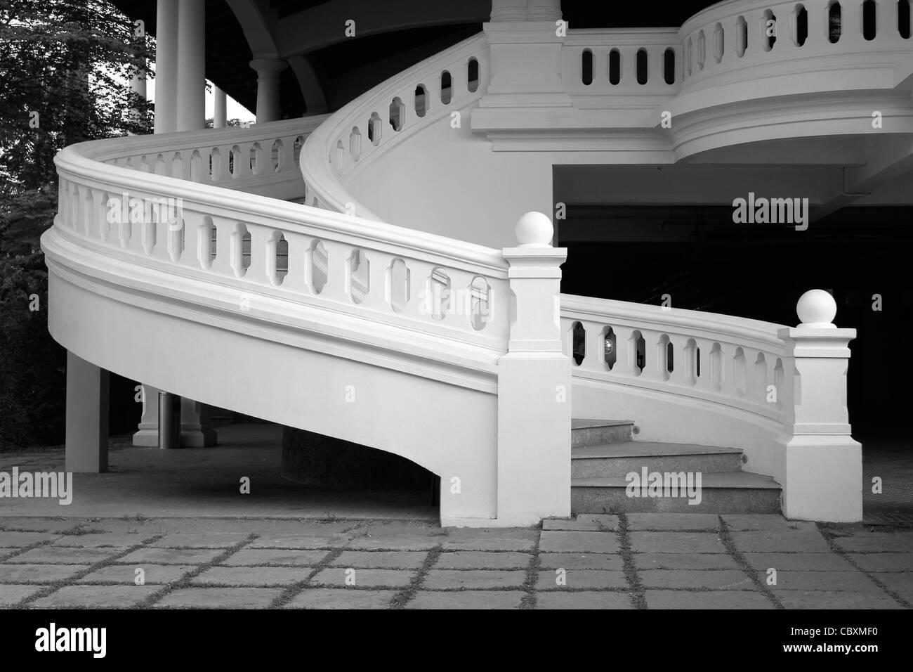 white spiral staircase round design architecture stair way Stock Photo ...