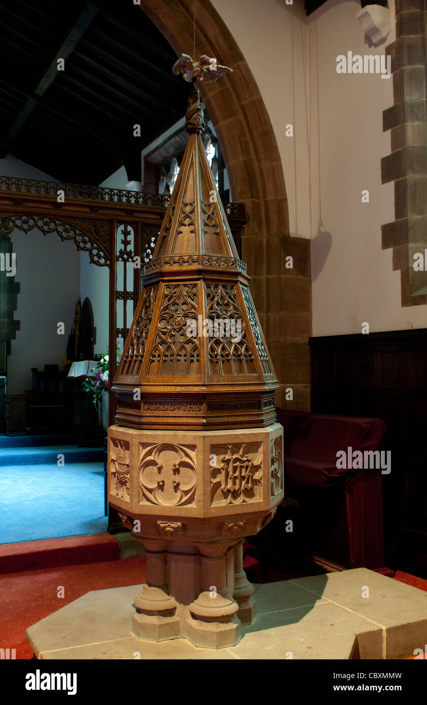 The font, All Saints Church, Bedworth, Warwickshire, England, UK Stock ...