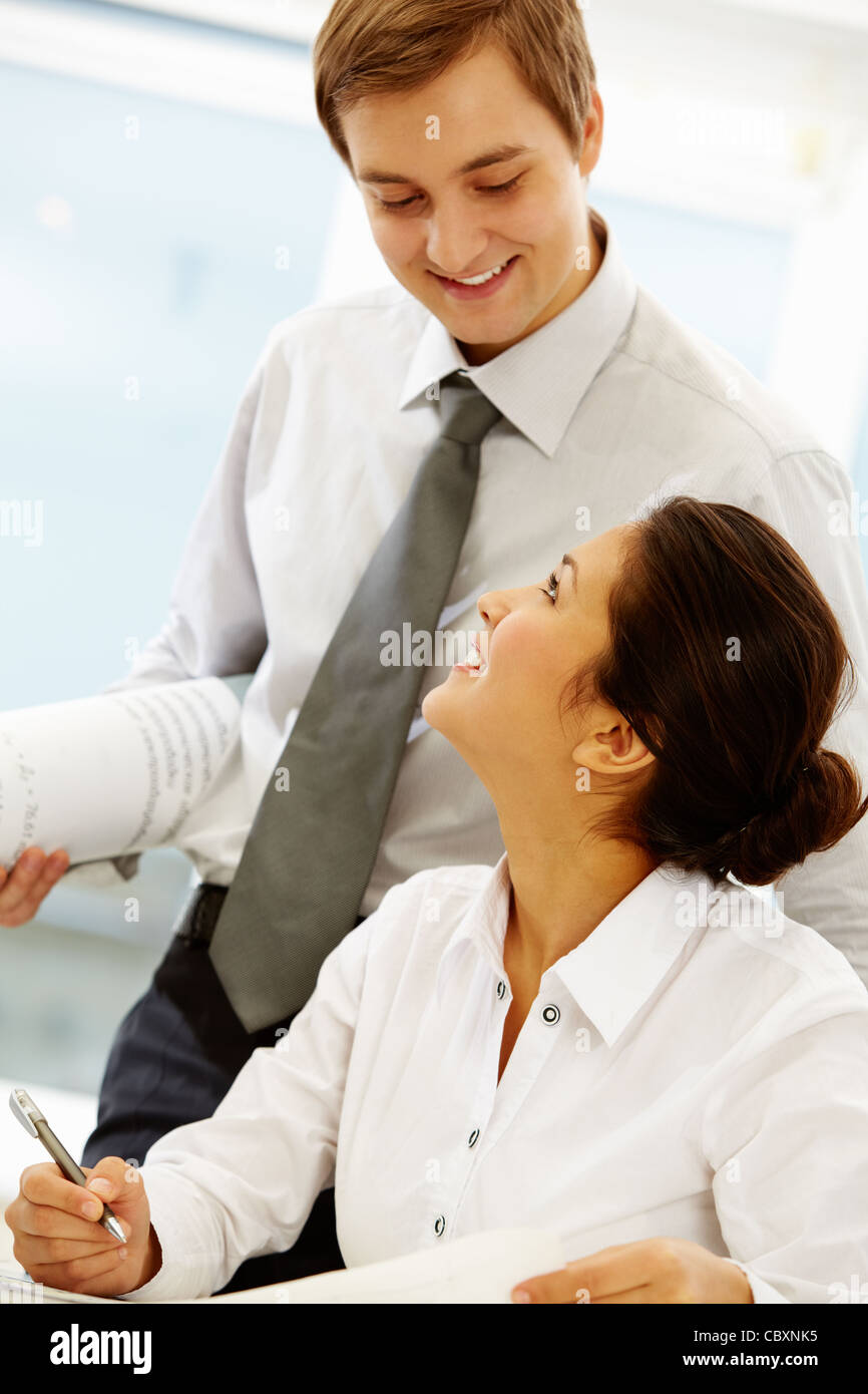 Portrait of two architects talking at meeting Stock Photo - Alamy