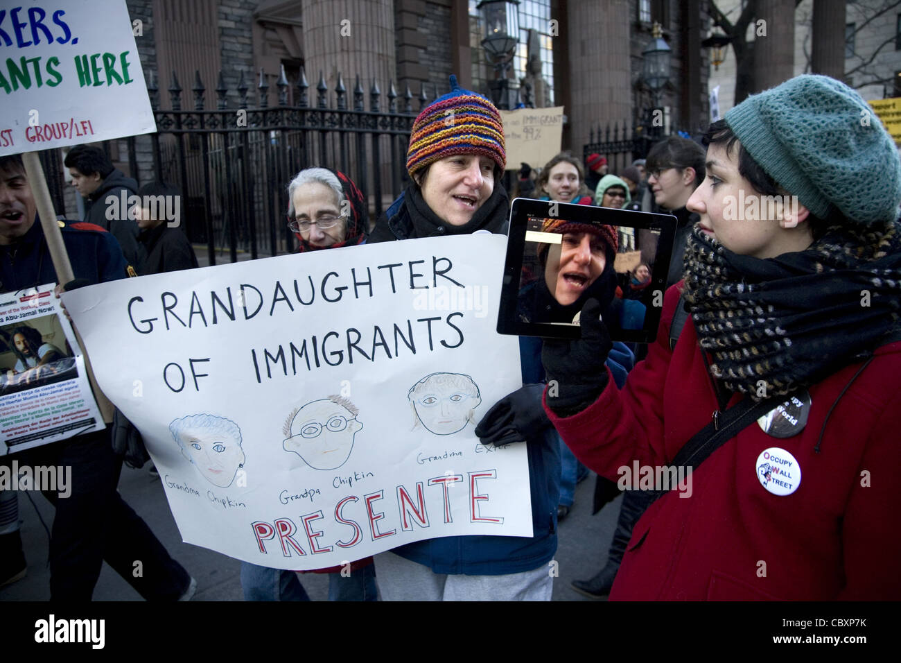 Rally and march for immigrant rights in the United States, Foley Square ...