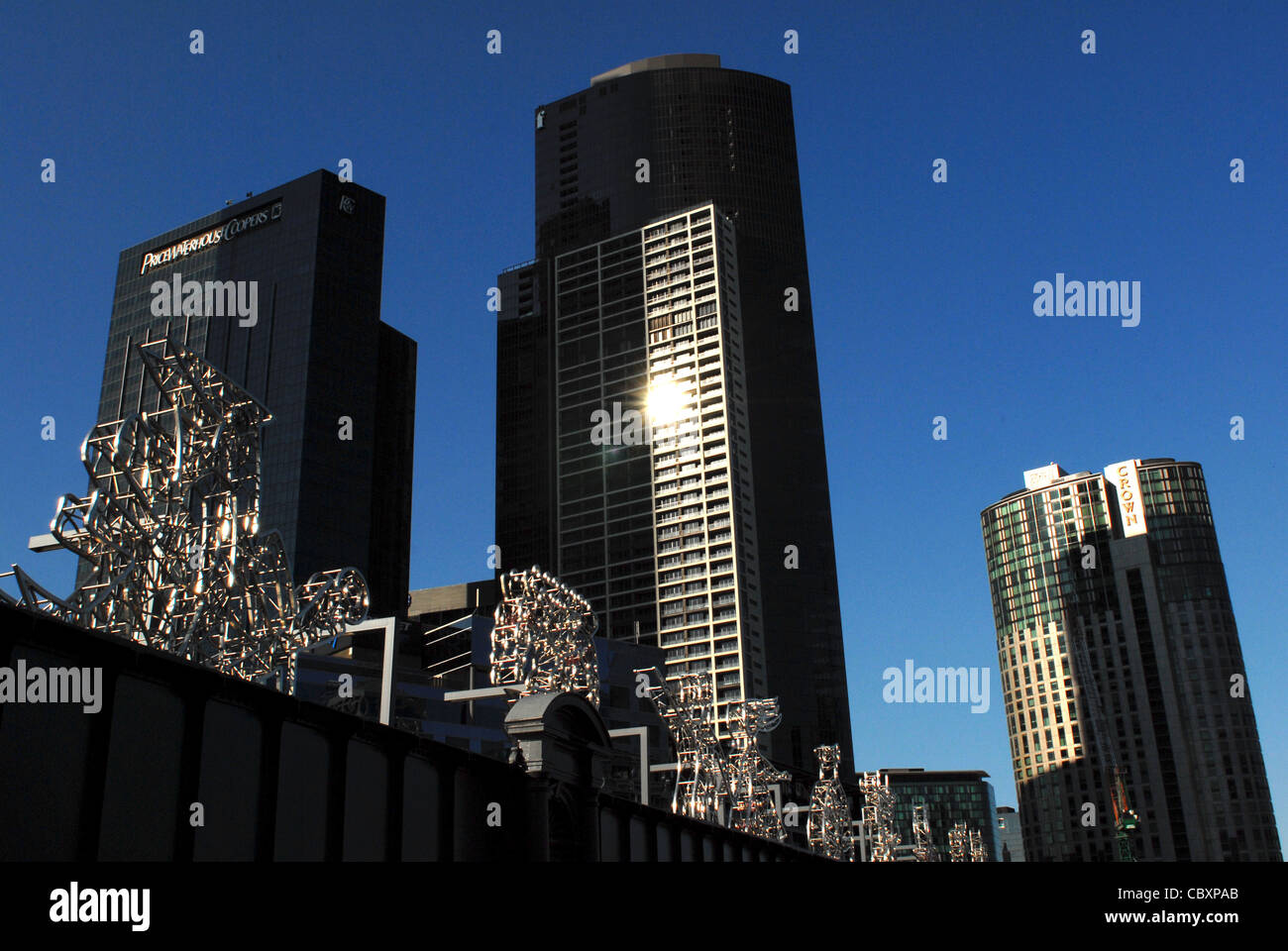 View of Soutbank with Eureka Tower, office blocks and redeveloped ...