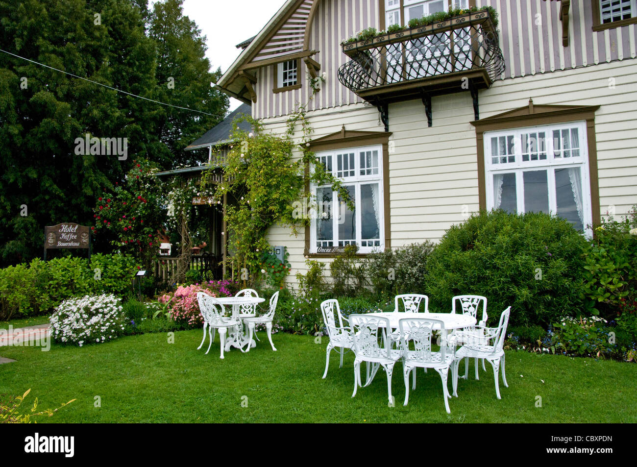 Chile. Traditional house in Frutillar. Lakes District. German heritage ...