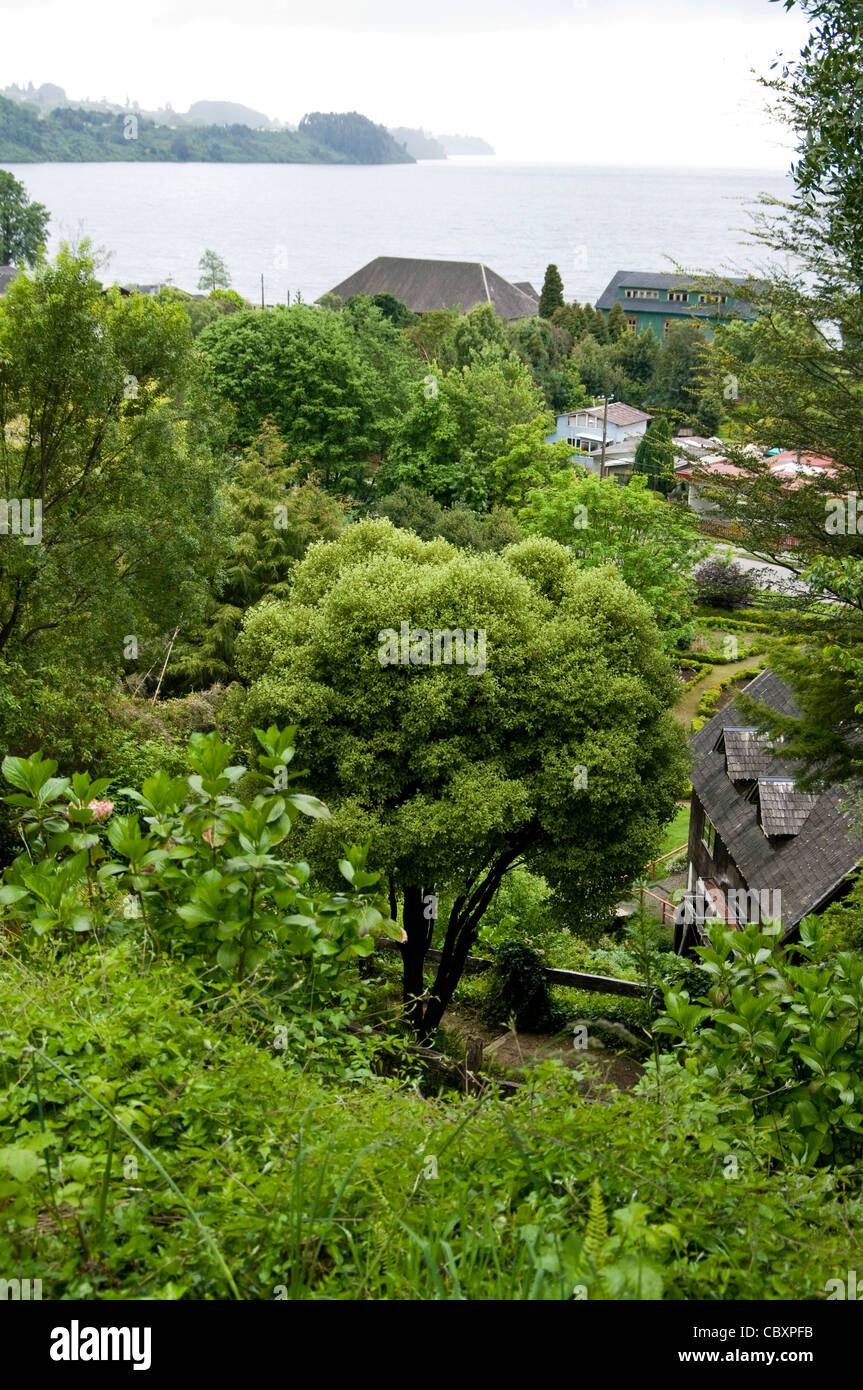 Chile. Traditional house in Frutillar. Lakes District. German heritage ...