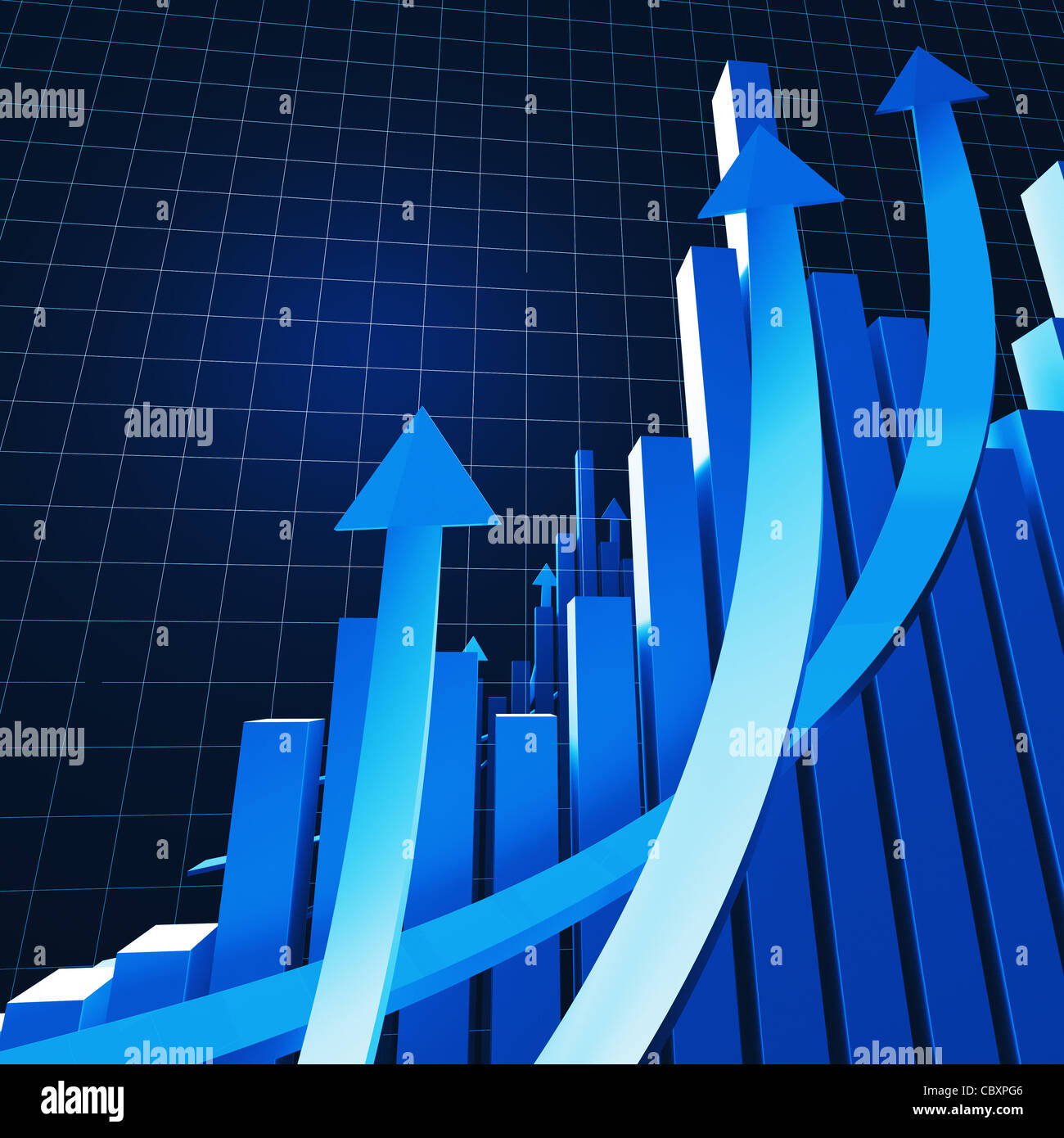 3d imge of arrows and financial chart Stock Photo - Alamy