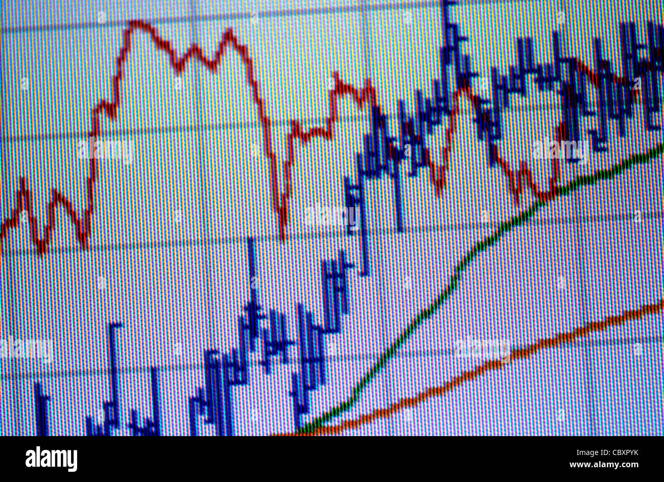 Close-up view of curves on a graph Stock Photo - Alamy