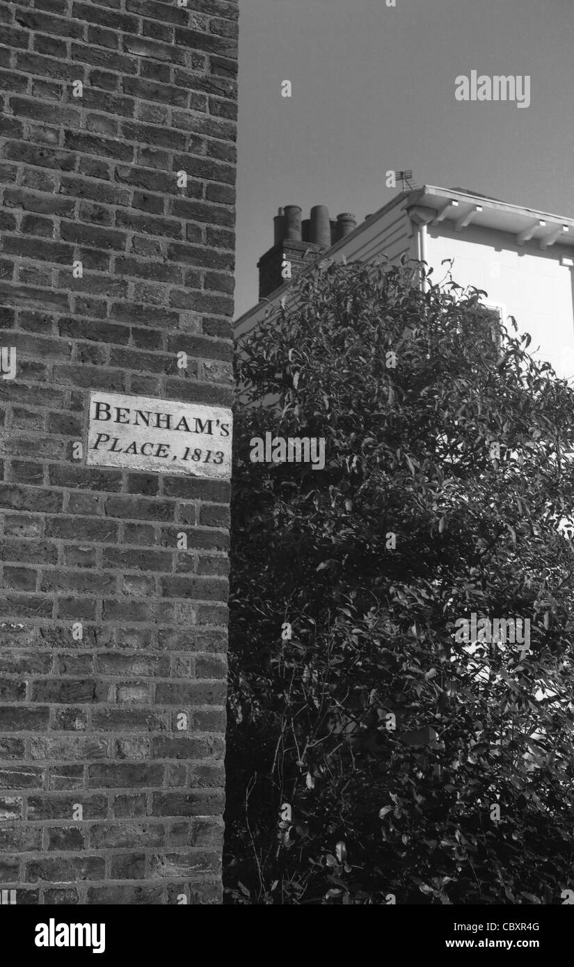 Benham's Place, 1813. View of Georgian Hampstead, London NW3 in black ...