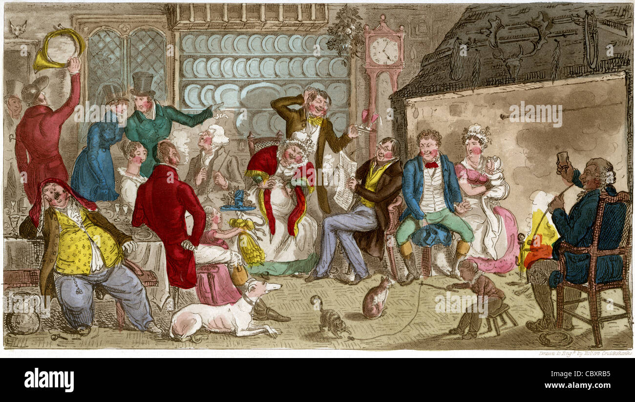 An illustration taken from "Life in London", captioned: Hawthorn Hall ...