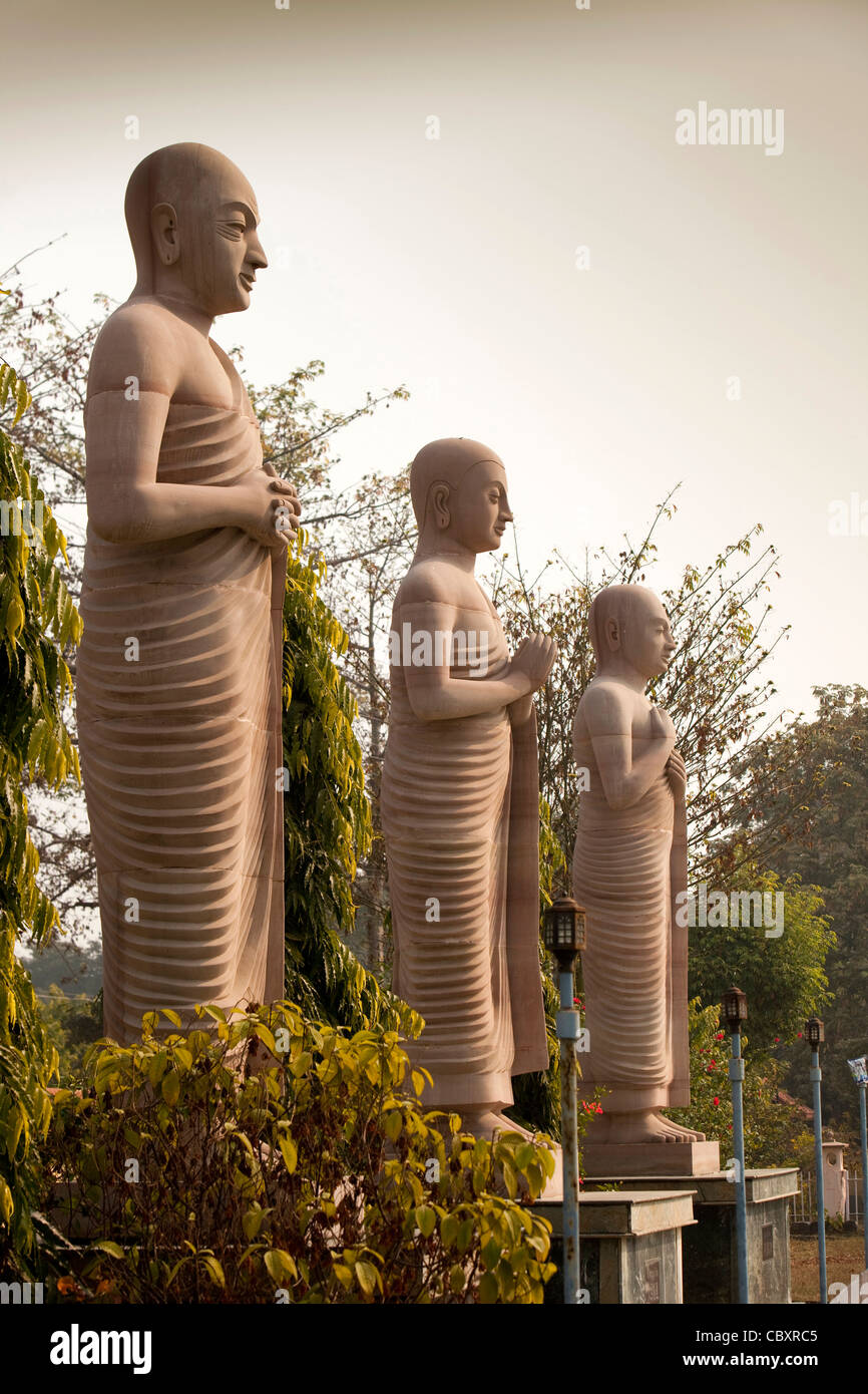 India, Bihar, Bodhgaya, Buddhism, big Buddha statue, surrounding ...