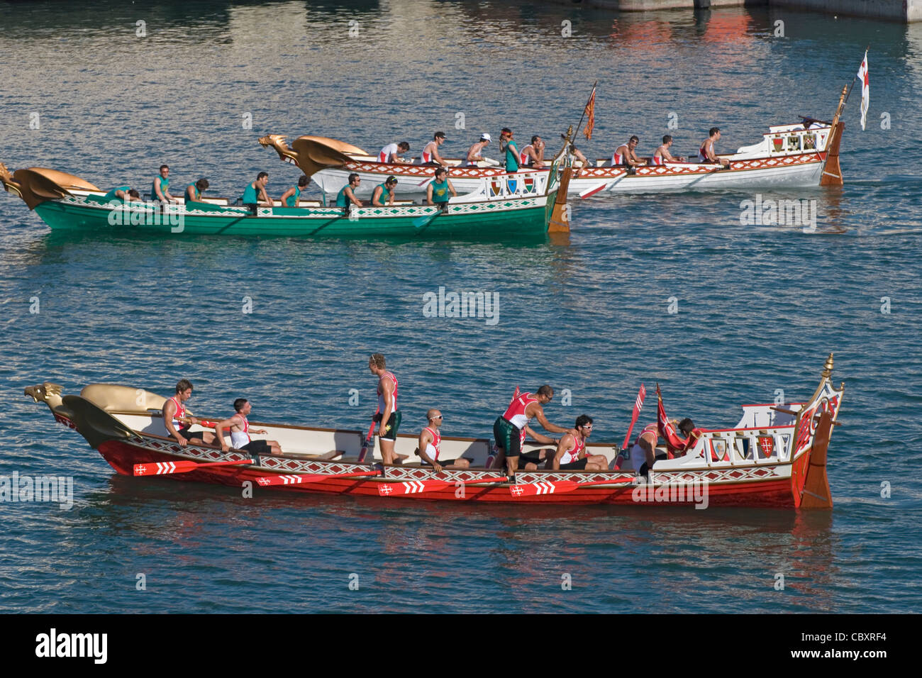 4 ancient maritime republics regatta, genoa harbour, italy Stock Photo ...