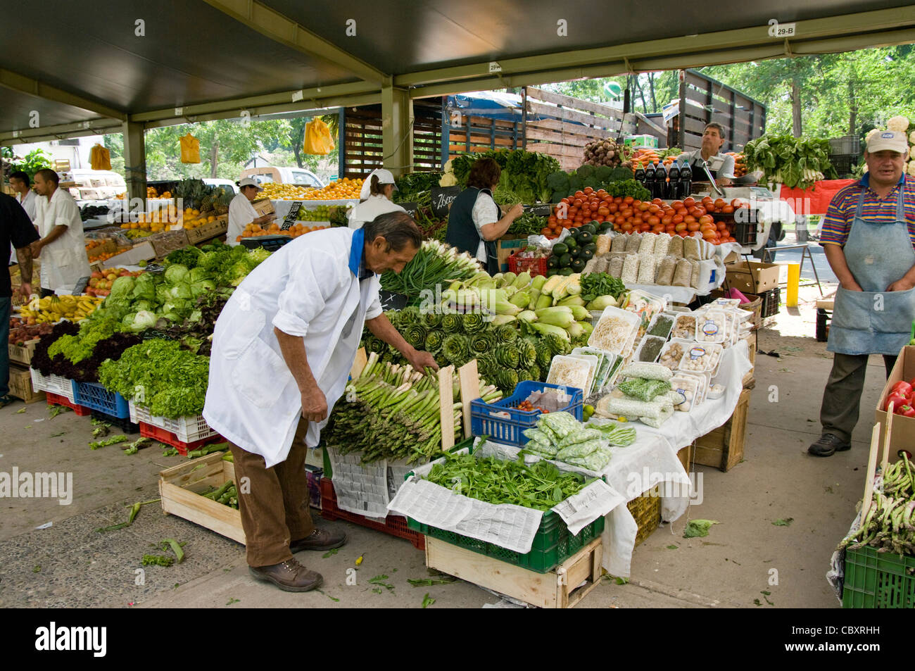 Santiago de Chile city. Market in the square of Los Dominicos. District ...