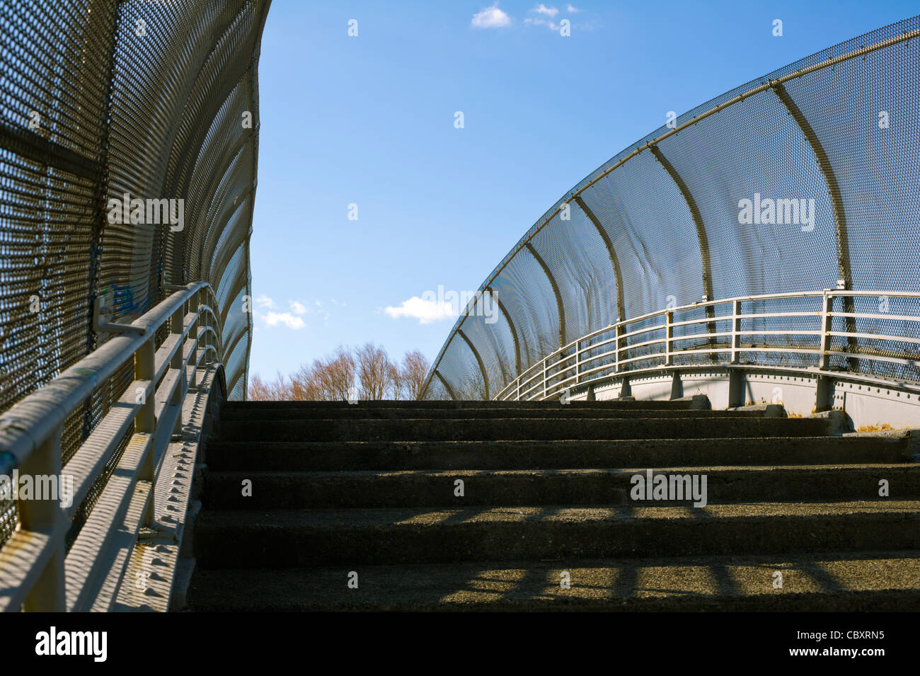 A footbridge crossing over a highway in Brooklyn in New York is seen on ...