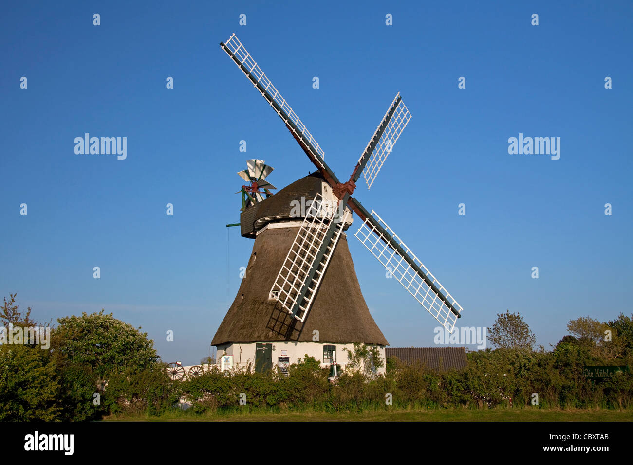 Windmill in Wrixum on the island of Föhr, Northern Friesland, Germany ...