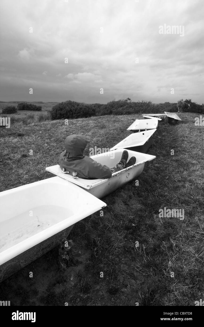 Sitting in bath Black and White Stock Photos & Images - Alamy