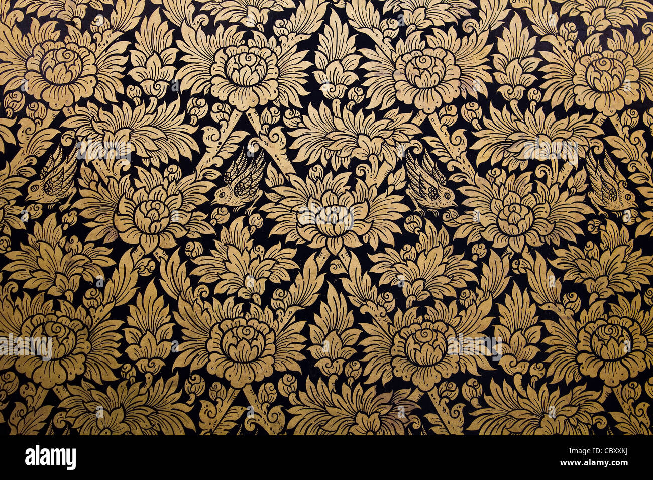 flower pattern in traditional Thai style Stock Photo - Alamy