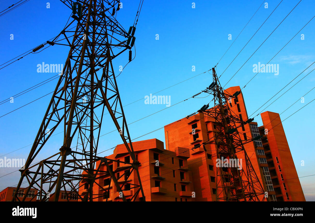 House under construction. Sunrise. Front view. Nobody Stock Photo - Alamy