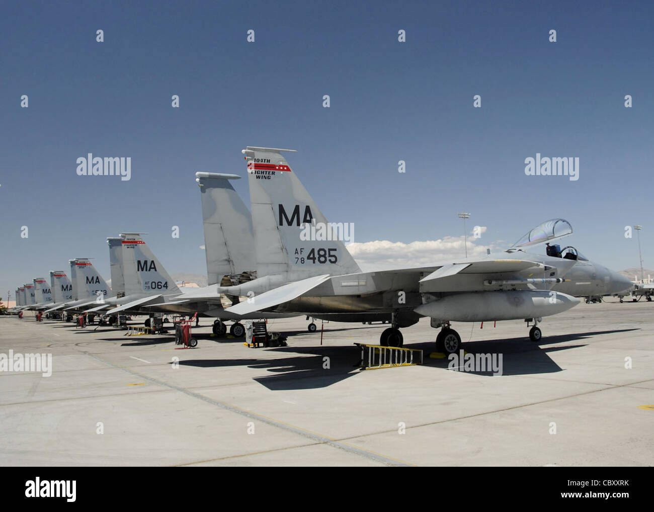 F-15 Eagles from the Massachusetts Air National Guard's 104th Fighter Wing at Barnes Air ...