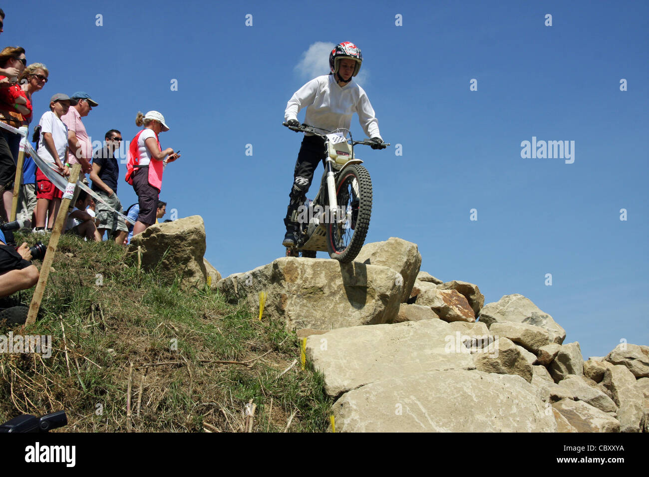 This is the safety rider that warns the crowd when the bikes are ...