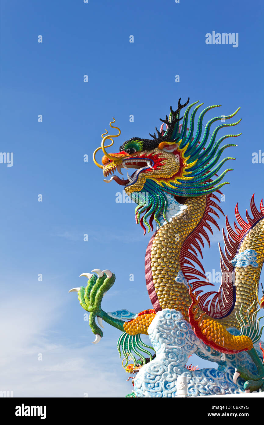 many big dragons are color , a city is Nakolsawun, Thailand Stock Photo ...