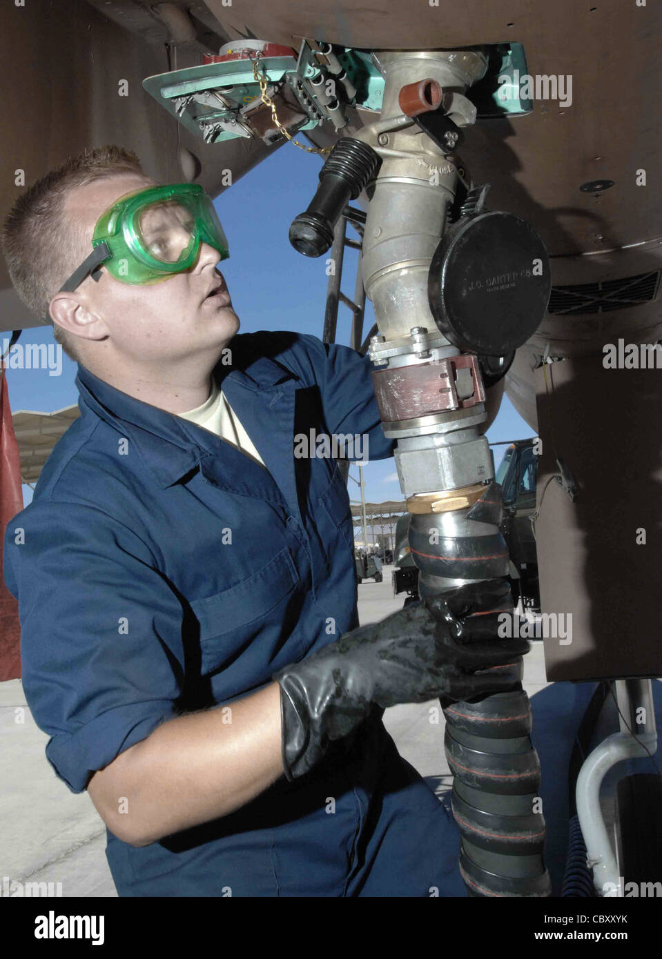 Staff Sgt. Jason Payne refuels an F-15 Eagle at Nellis Air Force Base ...