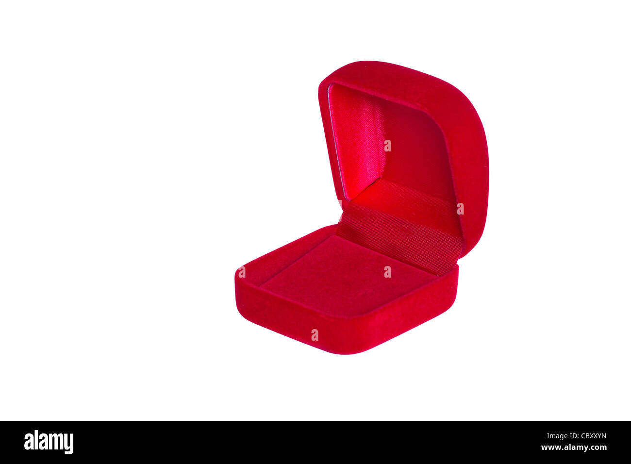 Red velvet box isolated on white background Stock Photo - Alamy