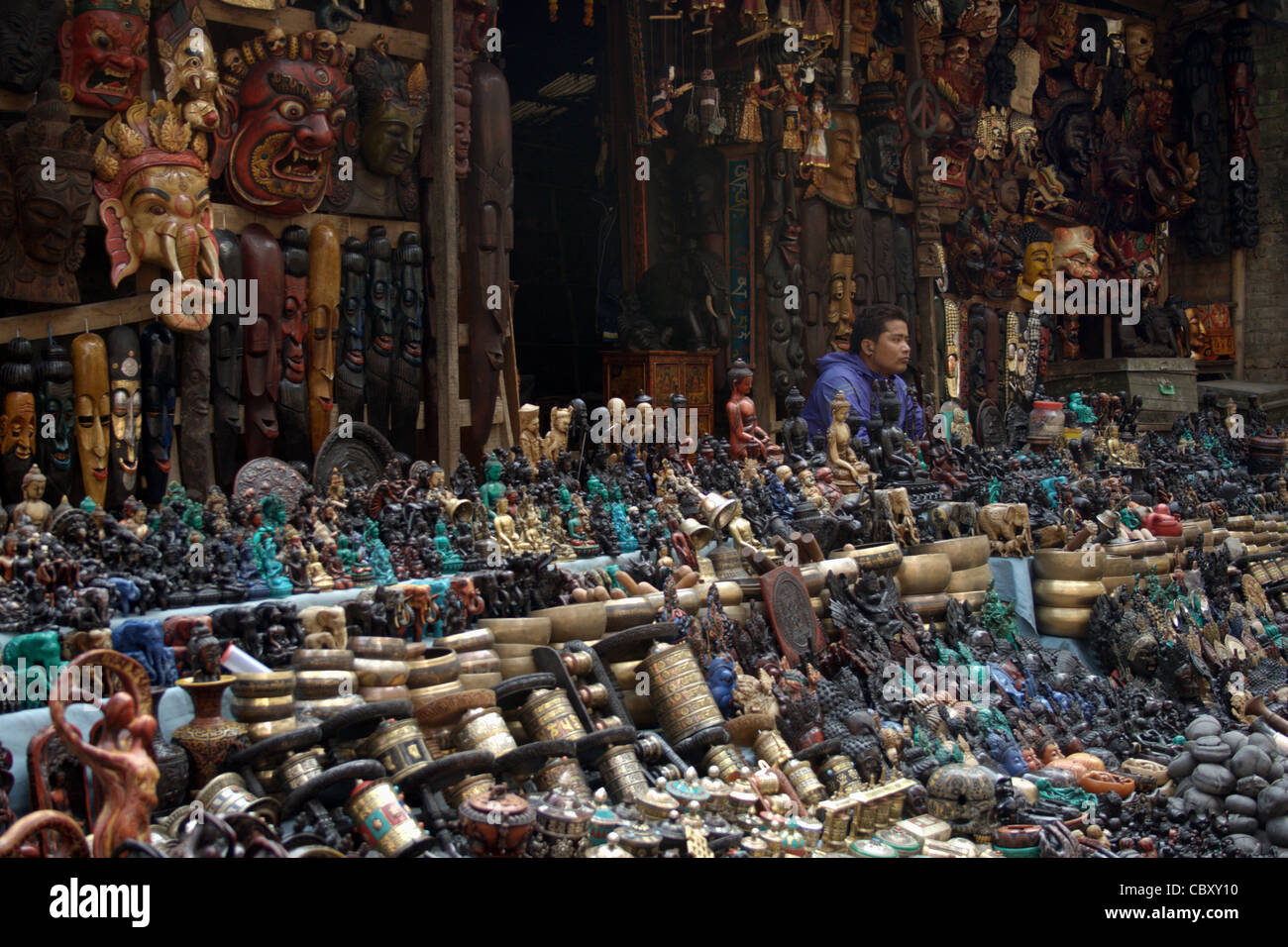 Souvenir shop in Thamel street, Kathmandu, Nepal Stock Photo - Alamy