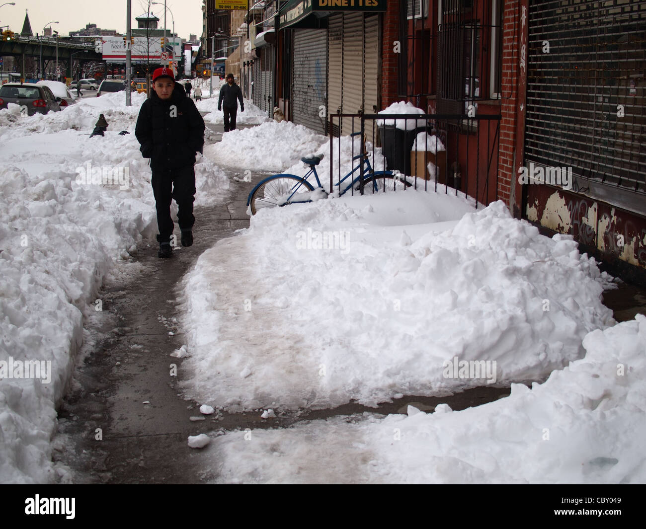 Man walking street snow storm hi-res stock photography and images - Alamy