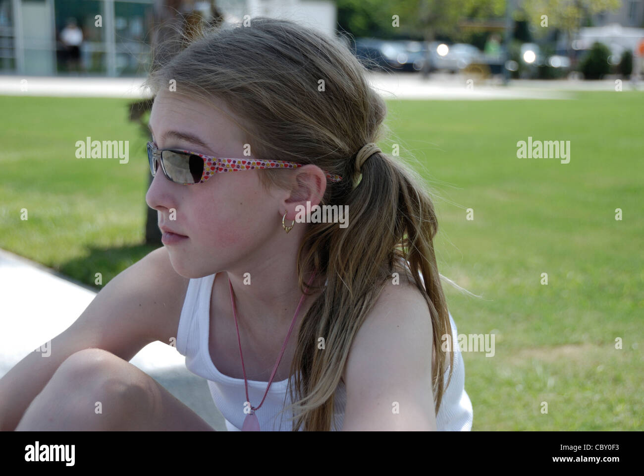 Photograph of a young girl contemplating life Stock Photo - Alamy