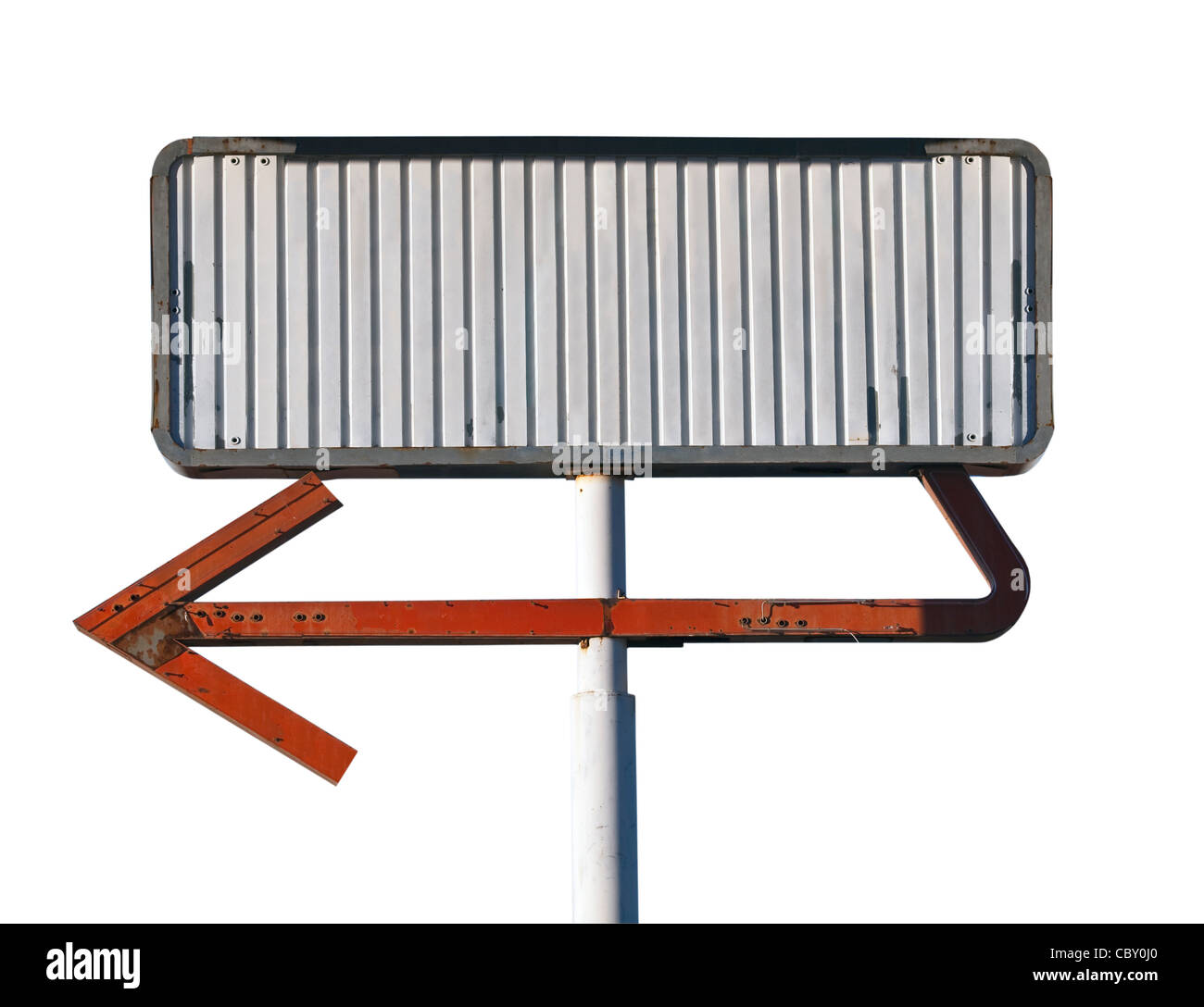 Blank vintage arrow sign in isolated on white Stock Photo - Alamy
