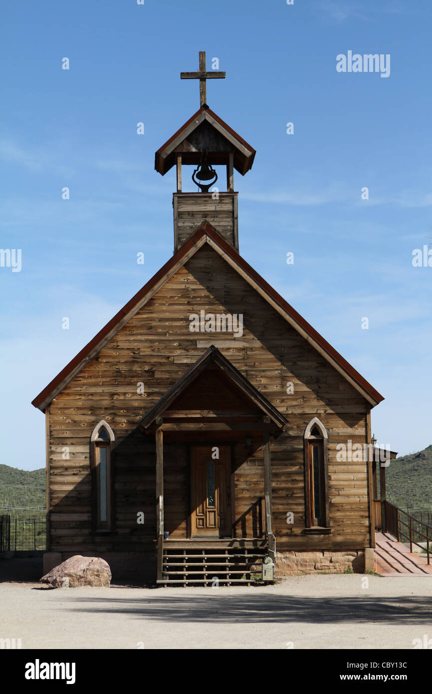 Church on the Mount at the Goldfield Ghost Town in Arizona Stock Photo ...