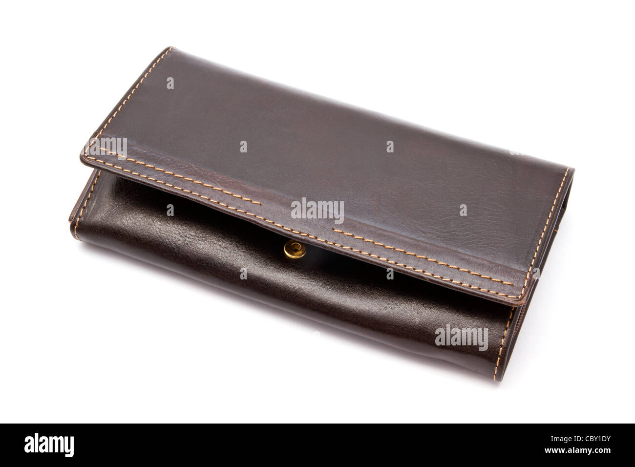 Brown wallet isolated on white background Stock Photo - Alamy