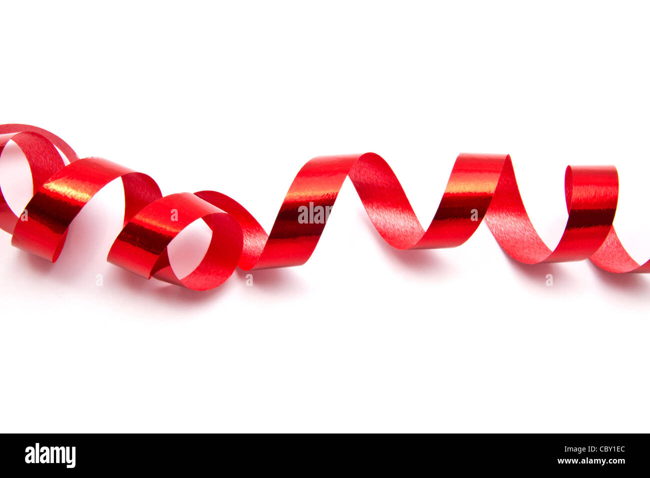 Red ribbon isolated on white background Stock Photo - Alamy