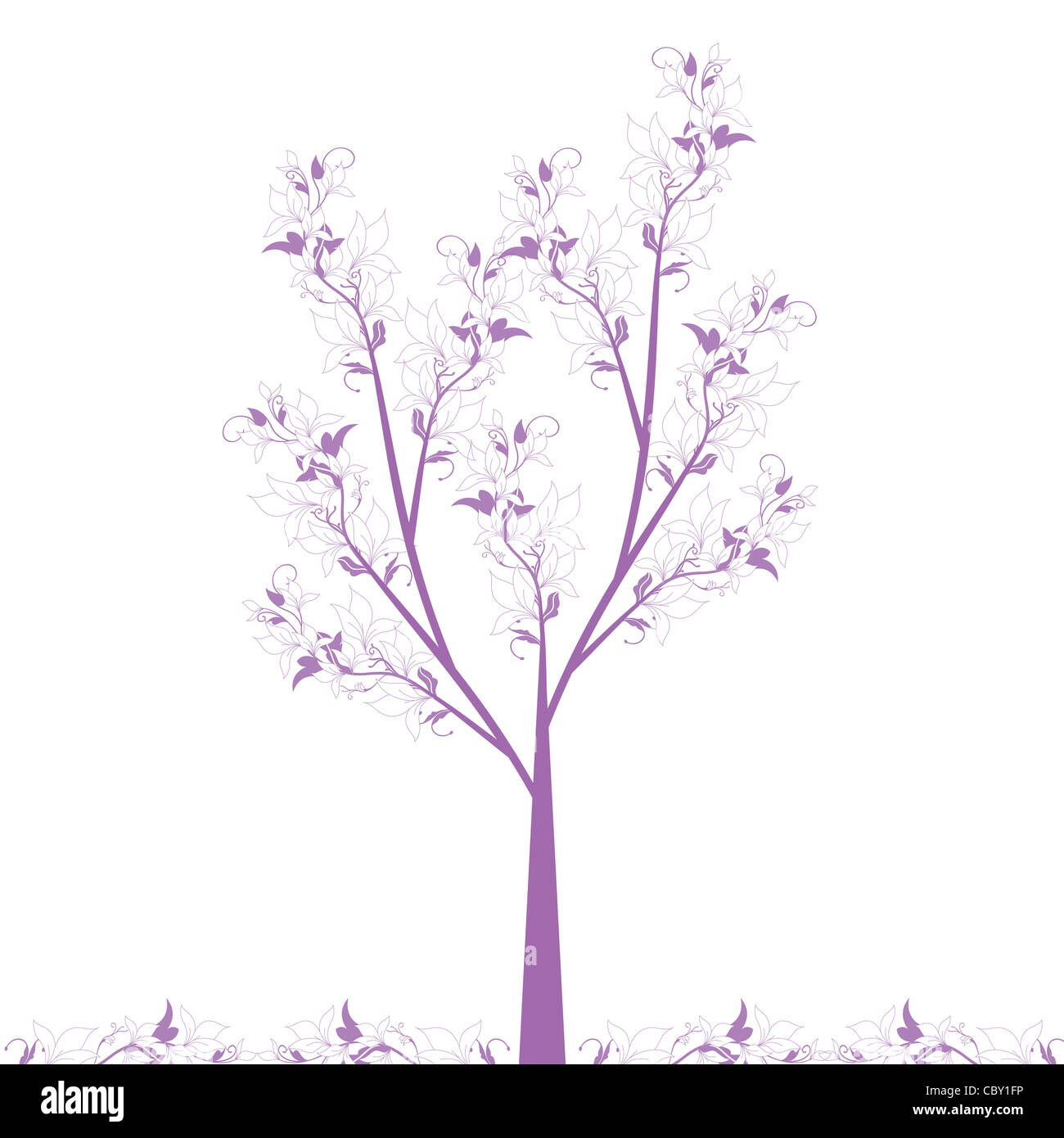 Beautiful art tree isolated on white background Stock Photo - Alamy