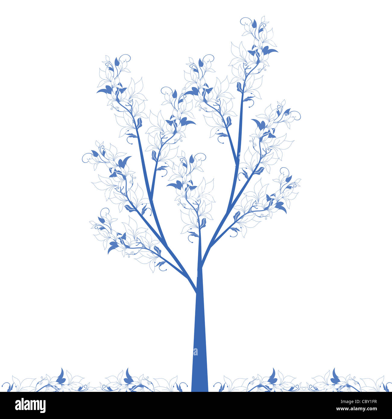 Beautiful art tree isolated on white background Stock Photo - Alamy